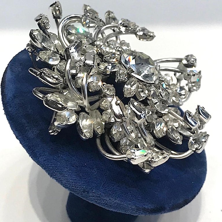 Original by Robert 1950s Large Rhinestone Flower Brooch, Pin at 1stDibs ...