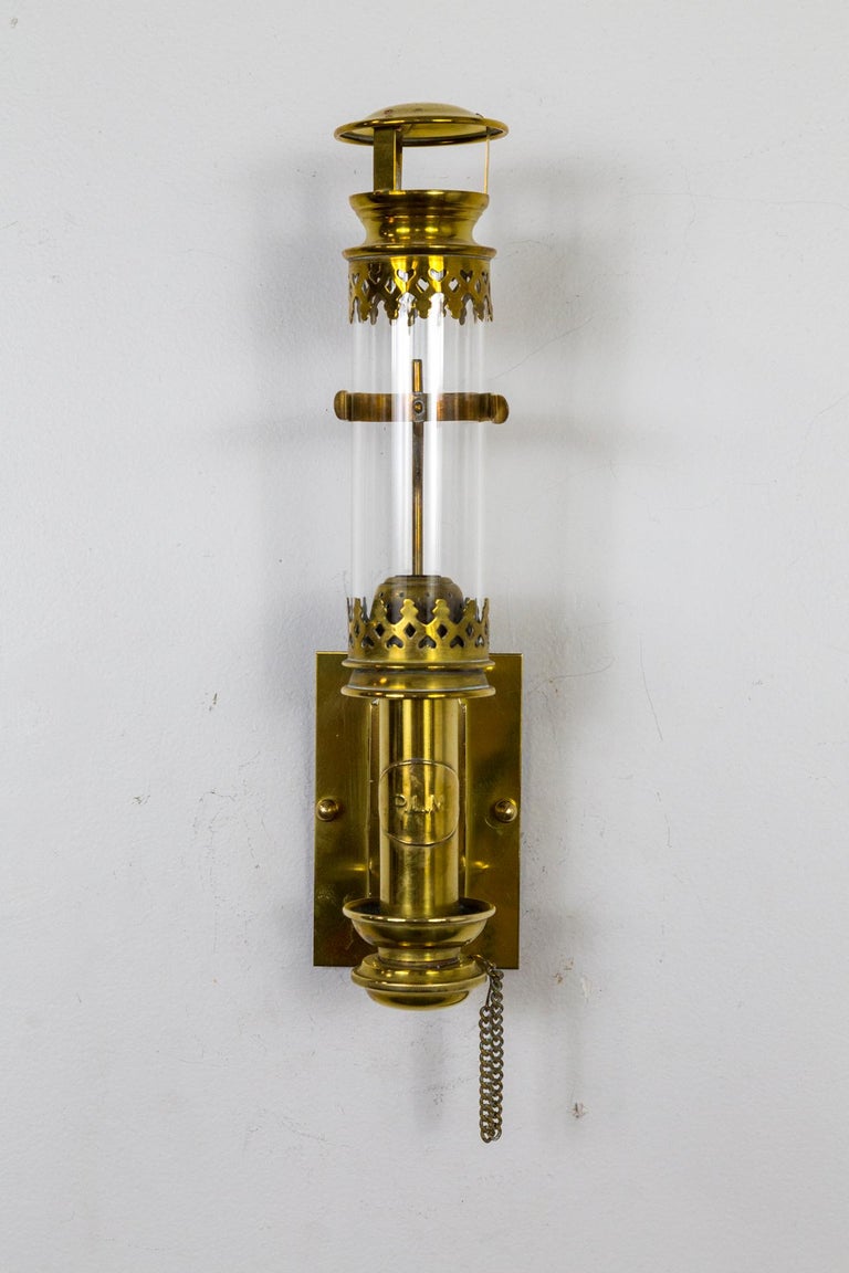 Original circa 1900 "PLM" Brass Railroad Lantern Sconces by Poyard ...
