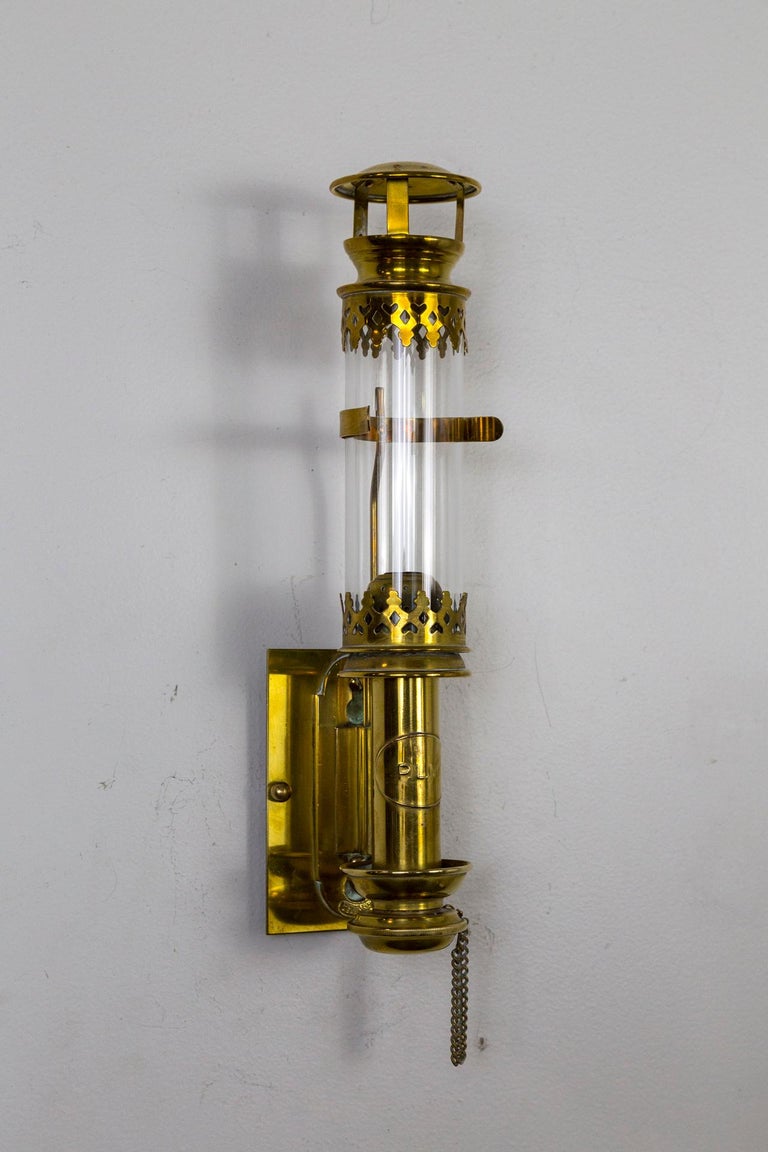 Original circa 1900 "PLM" Brass Railroad Lantern Sconces by Poyard ...