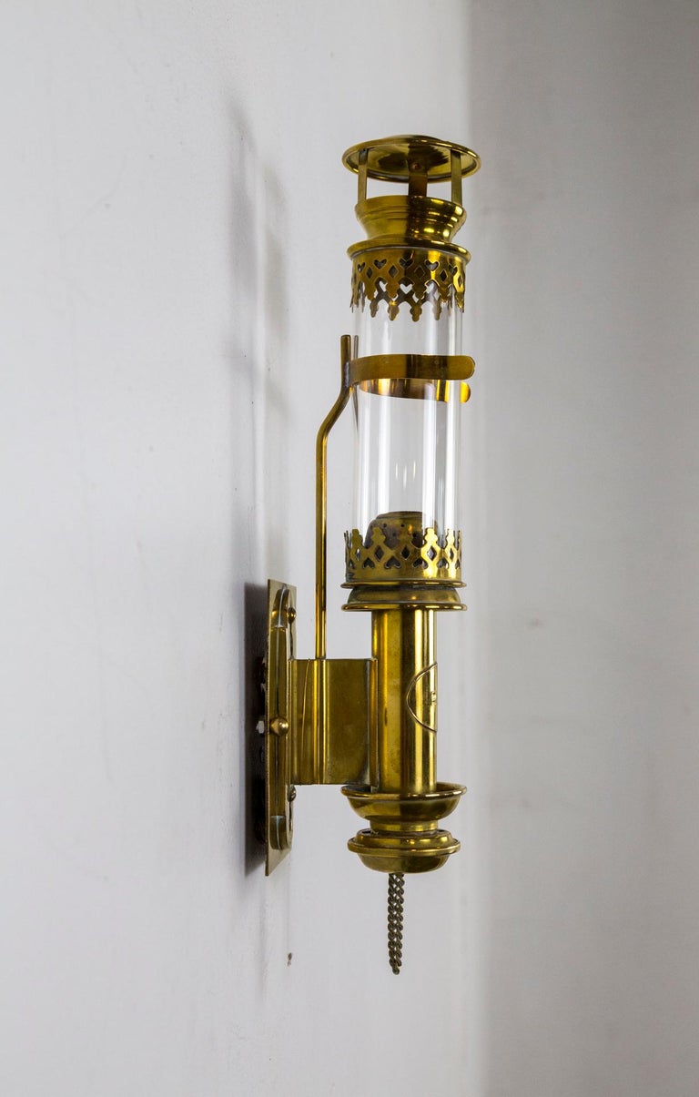Original circa 1900 "PLM" Brass Railroad Lantern Sconces by Poyard ...