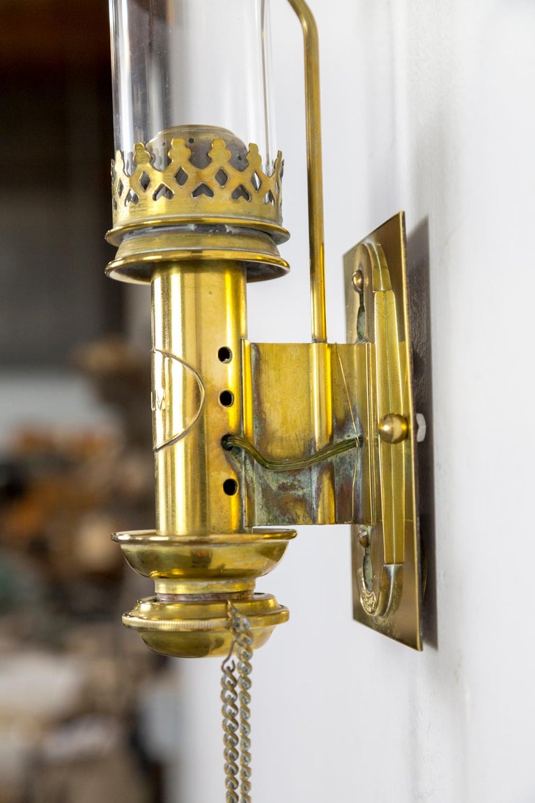 Original circa 1900 "PLM" Brass Railroad Lantern Sconces by Poyard ...
