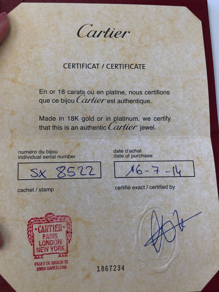 Original Cartier Love Earrings in 18 Karat White Gold with Certificate ...