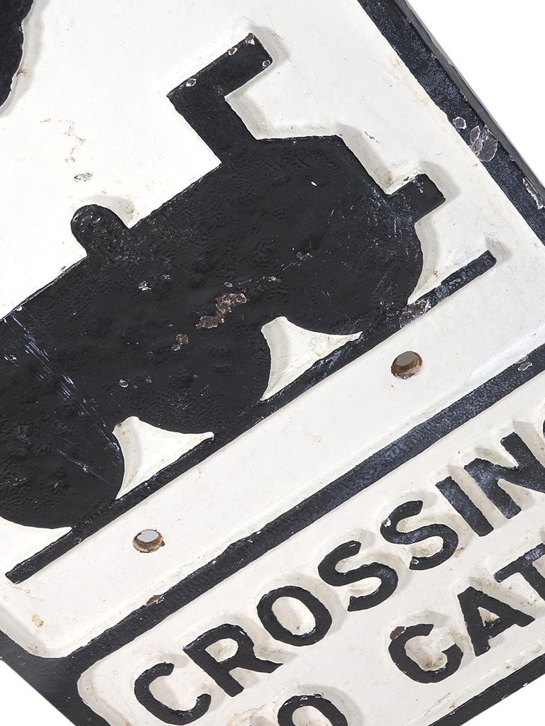Original Cast Iron Railroad Crossing Sign at 1stDibs