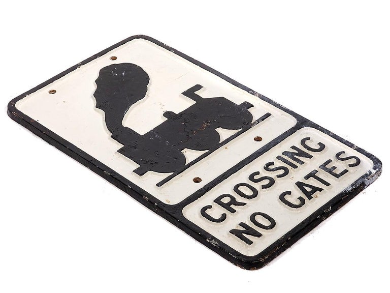Original Cast Iron Railroad Crossing Sign For Sale at 1stDibs