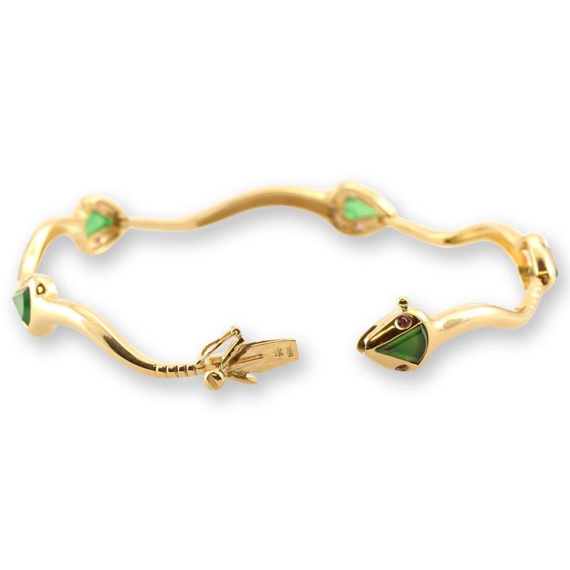 Original Certified Natural Jadeite Designer Snake Bracelet For Sale at ...