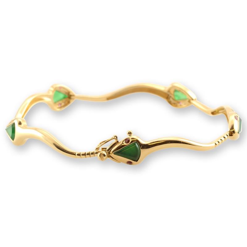 Original Certified Natural Jadeite Designer Snake Bracelet For Sale at ...