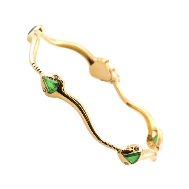 Original Certified Natural Jadeite Designer Snake Bracelet For Sale at ...