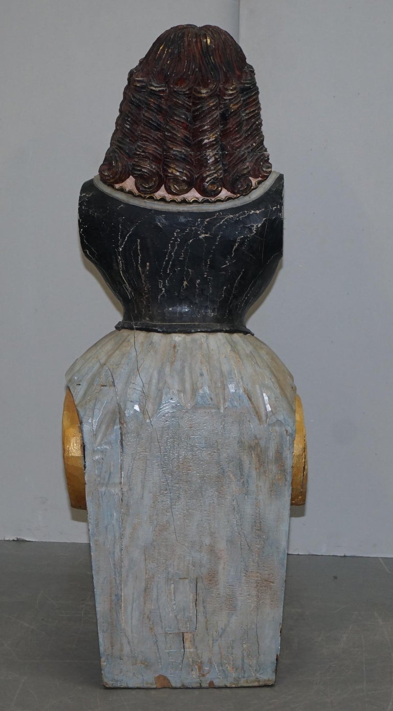 Original circa 1900 Hand Painted Ships Bust Herm Statue Sculpture Solid ...