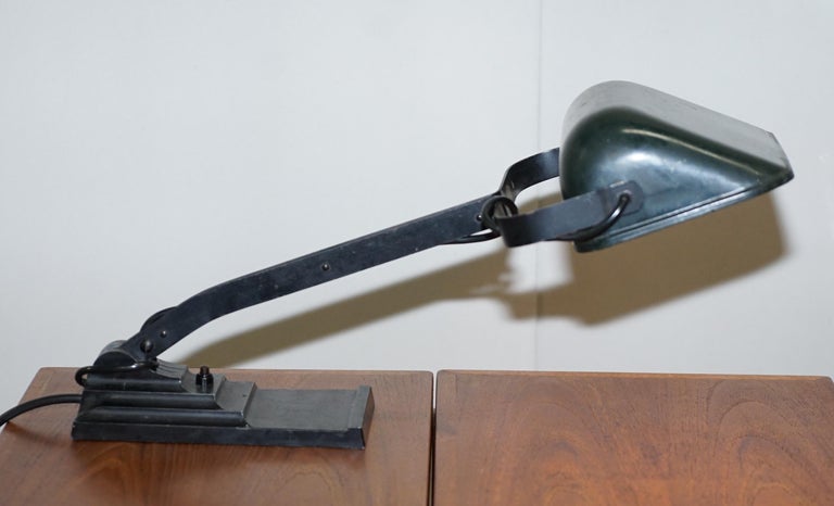 Original circa 1930s Erpe Bankers Lamp with Three Step Base and ...