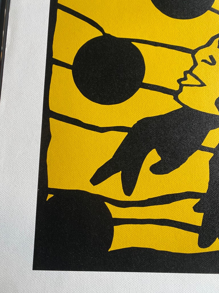 Original Color Linocut by Werner Büttner "Nachleben" in Yellow and ...