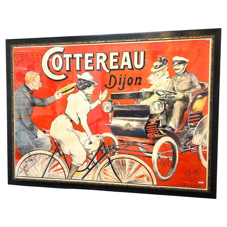 Original Color Lithograph Circa 1900s, France "Cottereau Dijon", Framed ...