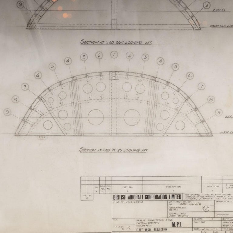 Original Concorde Design Drawing, England, c.1960 at 1stDibs