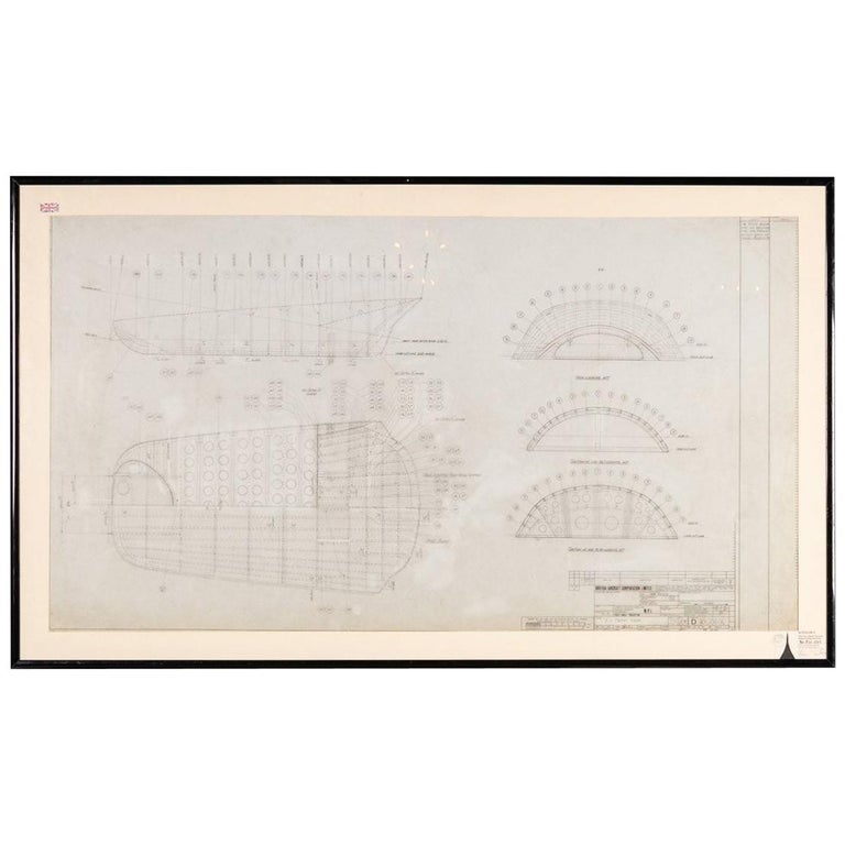 Original Concorde Design Drawing, England, c.1960 at 1stDibs
