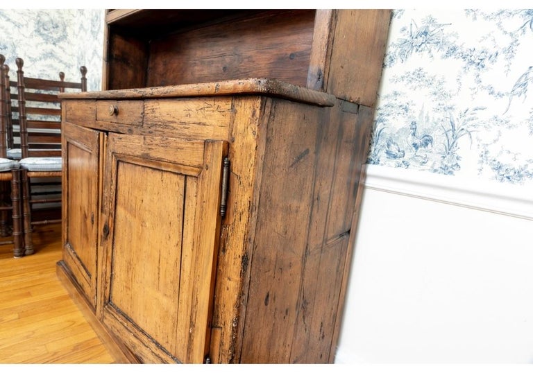 Original Condition Primitive Antique American Step Back Hutch at 1stDibs