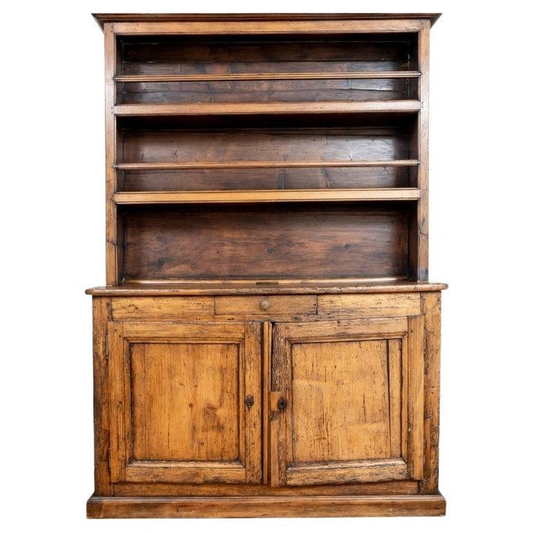 Original Condition Primitive Antique American Step Back Hutch For Sale ...
