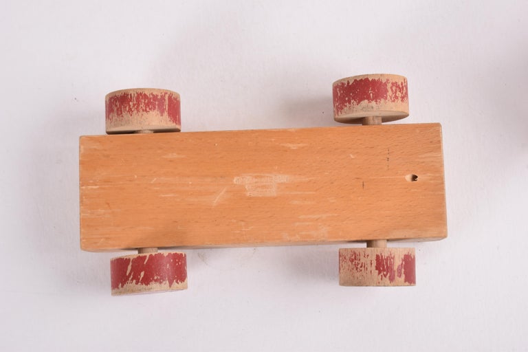 Original Danish Kay Bojesen Toy Wagon "Family Trip", Colorful Beech ...