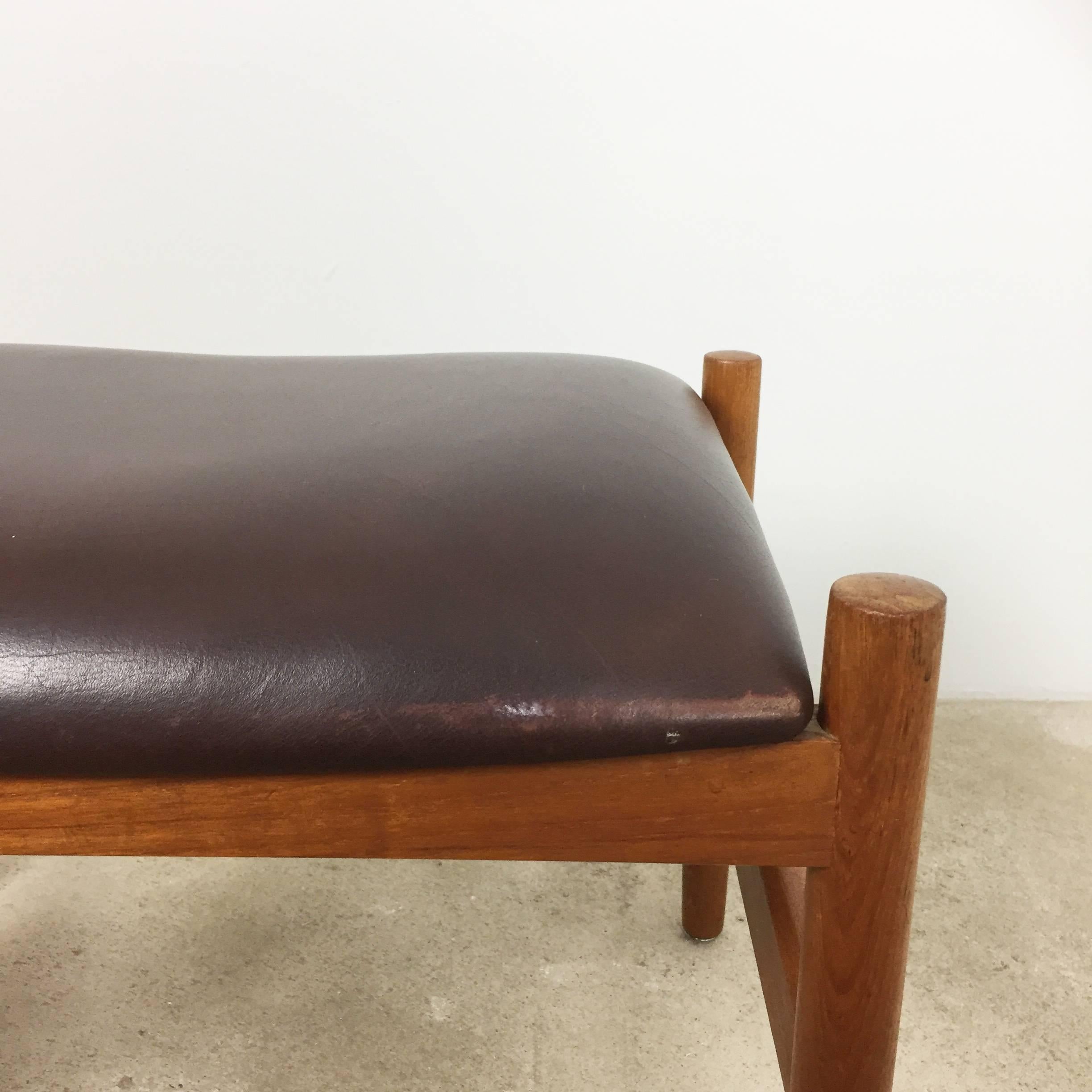 Original Danish Modern 1960s Teak Stool by Spottrup, Denmark with ...