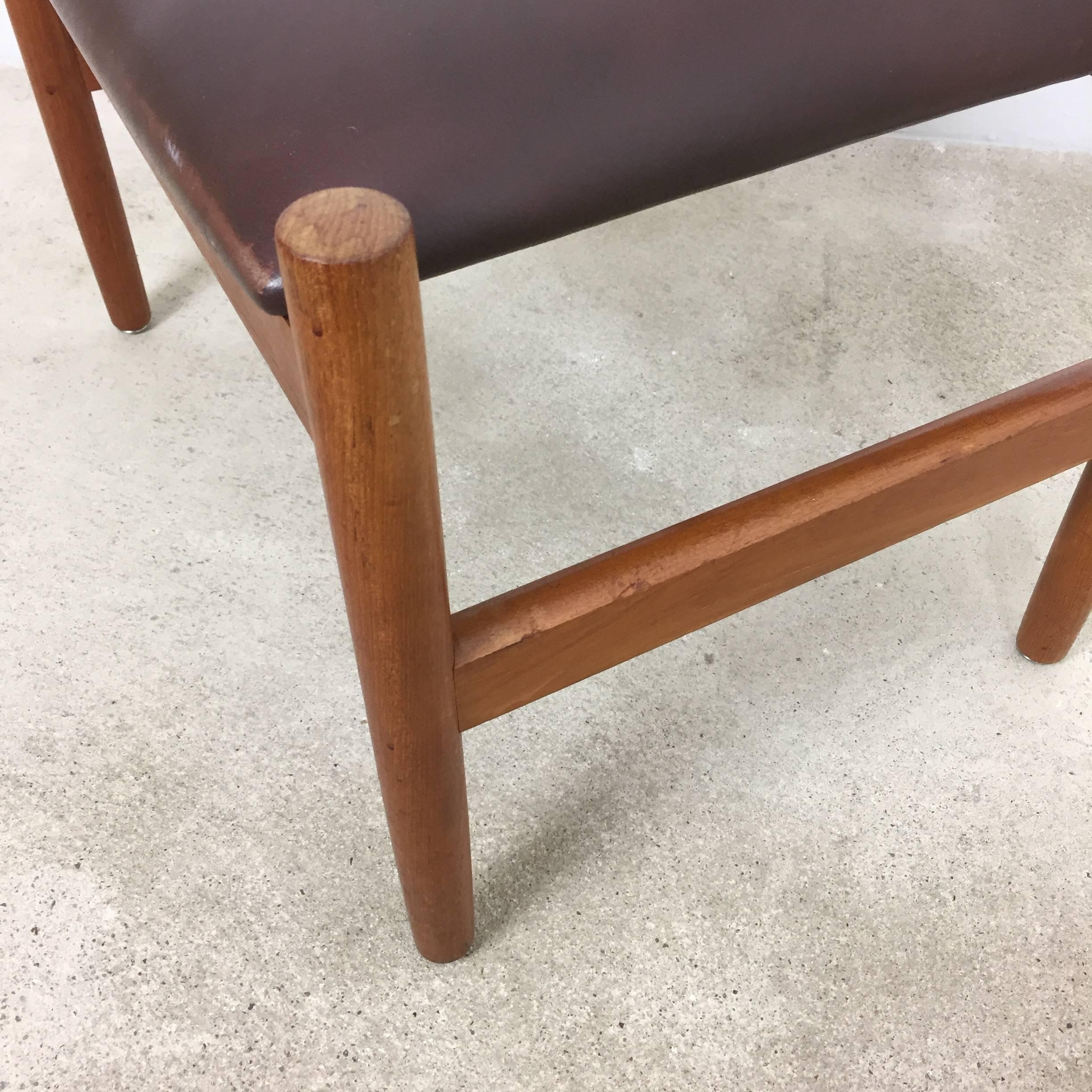 Original Danish Modern 1960s Teak Stool by Spottrup, Denmark with ...