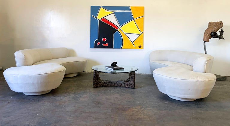 Original Early Matched Pair of Vladimir Kagan Sofas with Original ...
