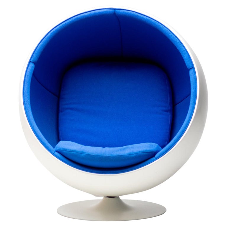 Original Eero Aarnio Blue Swivel Ball Chair For Sale at 1stDibs