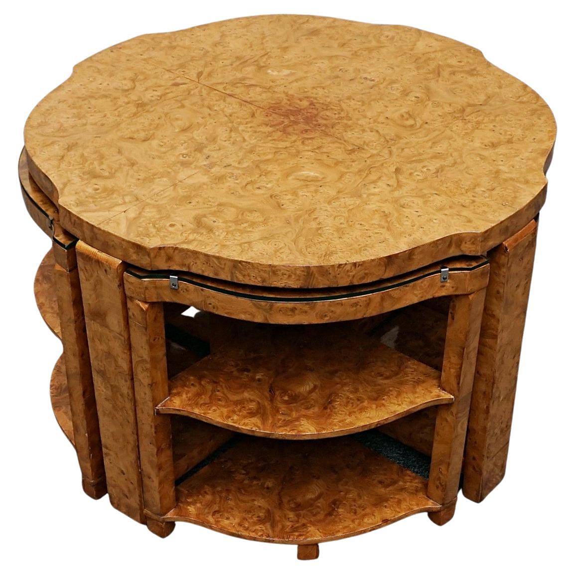 Art Deco High Quality Walnut Quintetto Nest of Five Tables, English ...