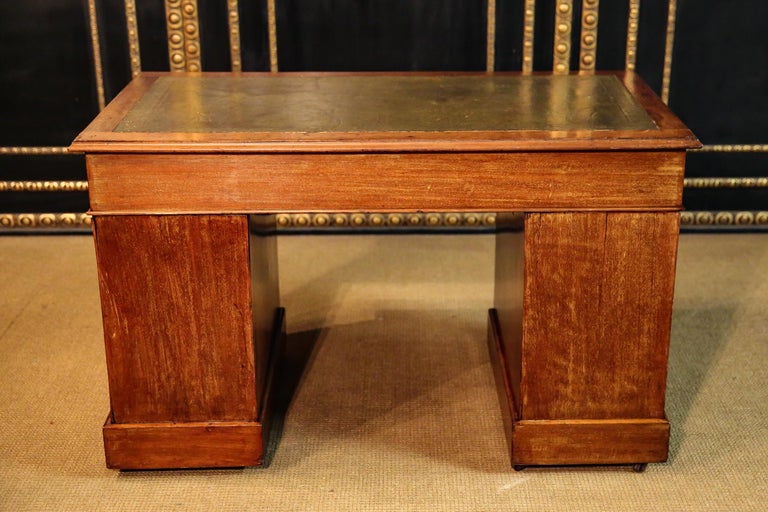 Original English Desk with Leather Plate For Sale at 1stDibs