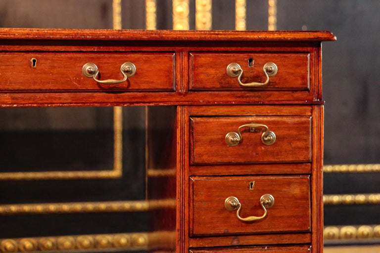 Original English Desk with Leather Plate For Sale at 1stDibs
