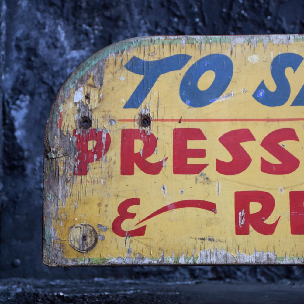 Original English Hand Painted Wooden Vintage Fairground Dodgems Sign at ...