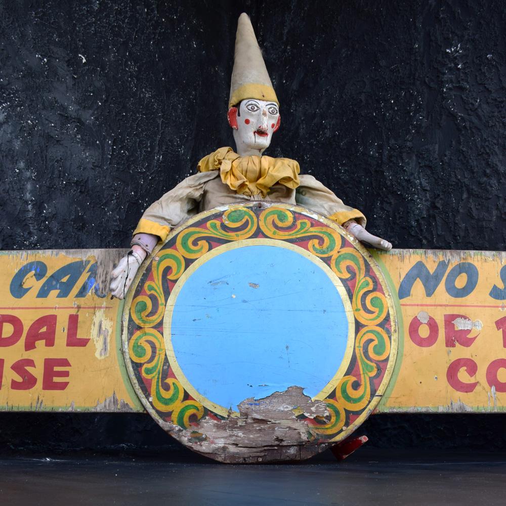 Original English Hand Painted Wooden Vintage Fairground Dodgems Sign at ...