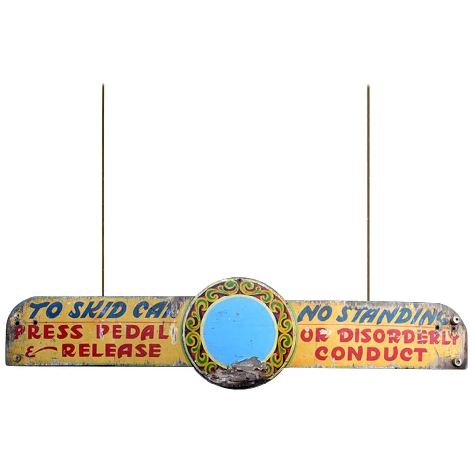 Original English Hand Painted Wooden Vintage Fairground Dodgems Sign at ...