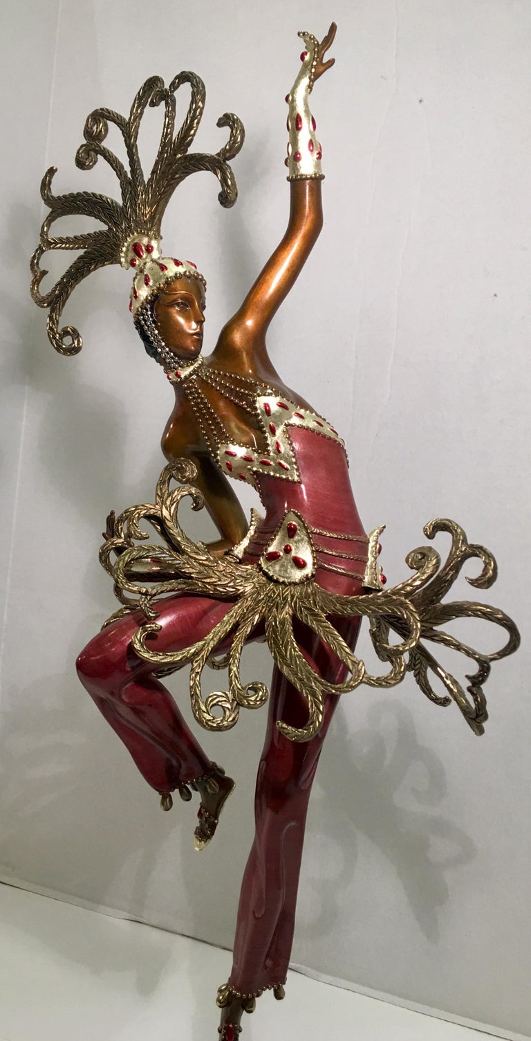 Original Erte Bronze "Fire Dancer" Limited Edition Art Deco Style ...