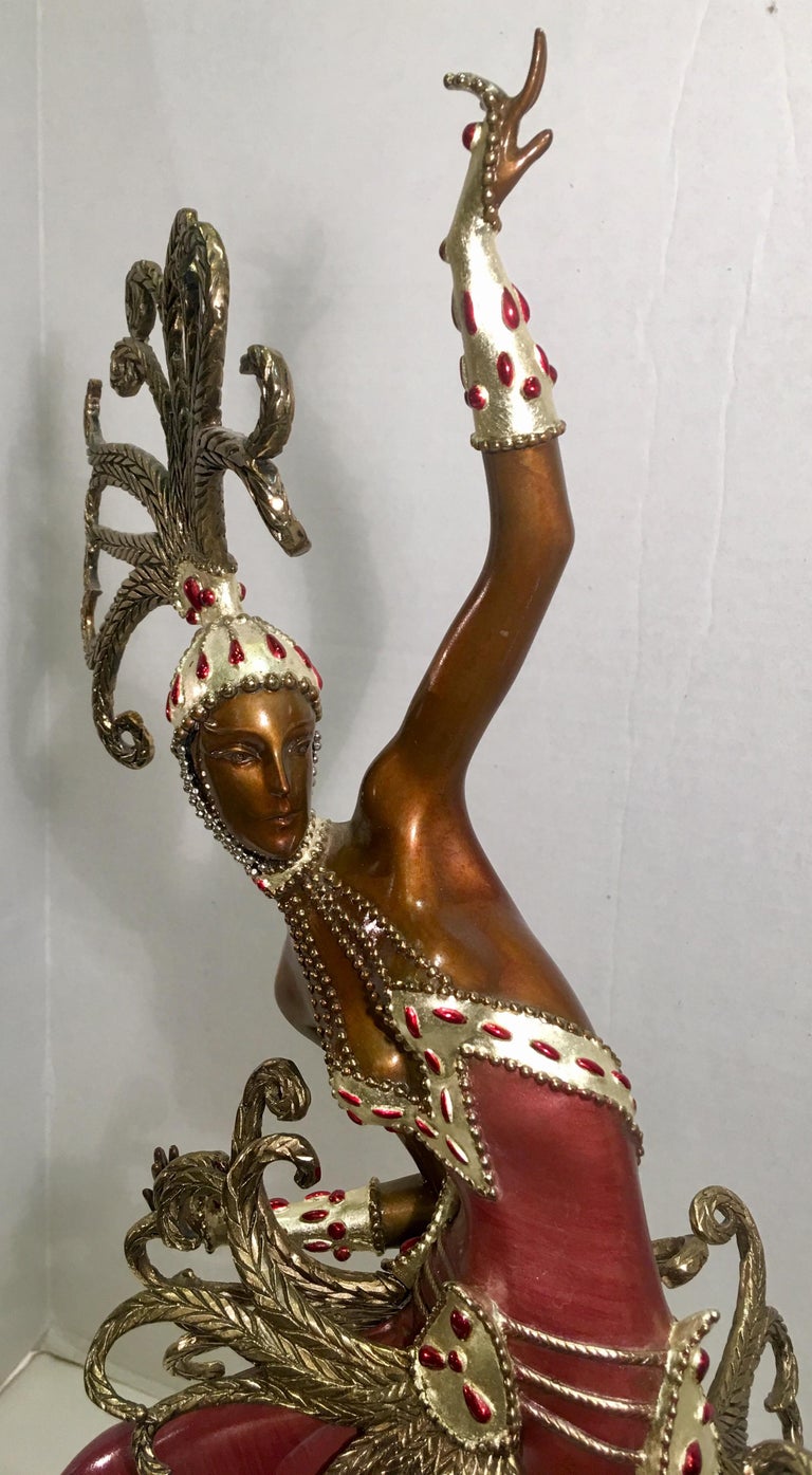 Original Erte Bronze "Fire Dancer" Limited Edition Art Deco Style ...