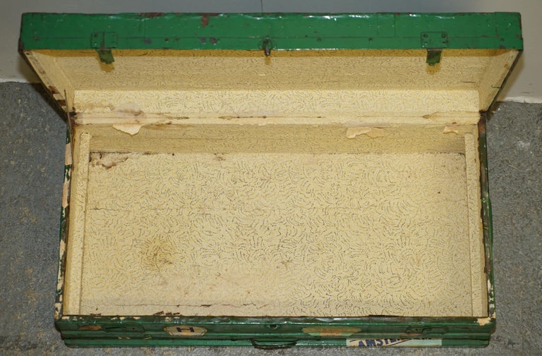 Original European Green Painted Metal Zinc Military Army Campaign Chest ...