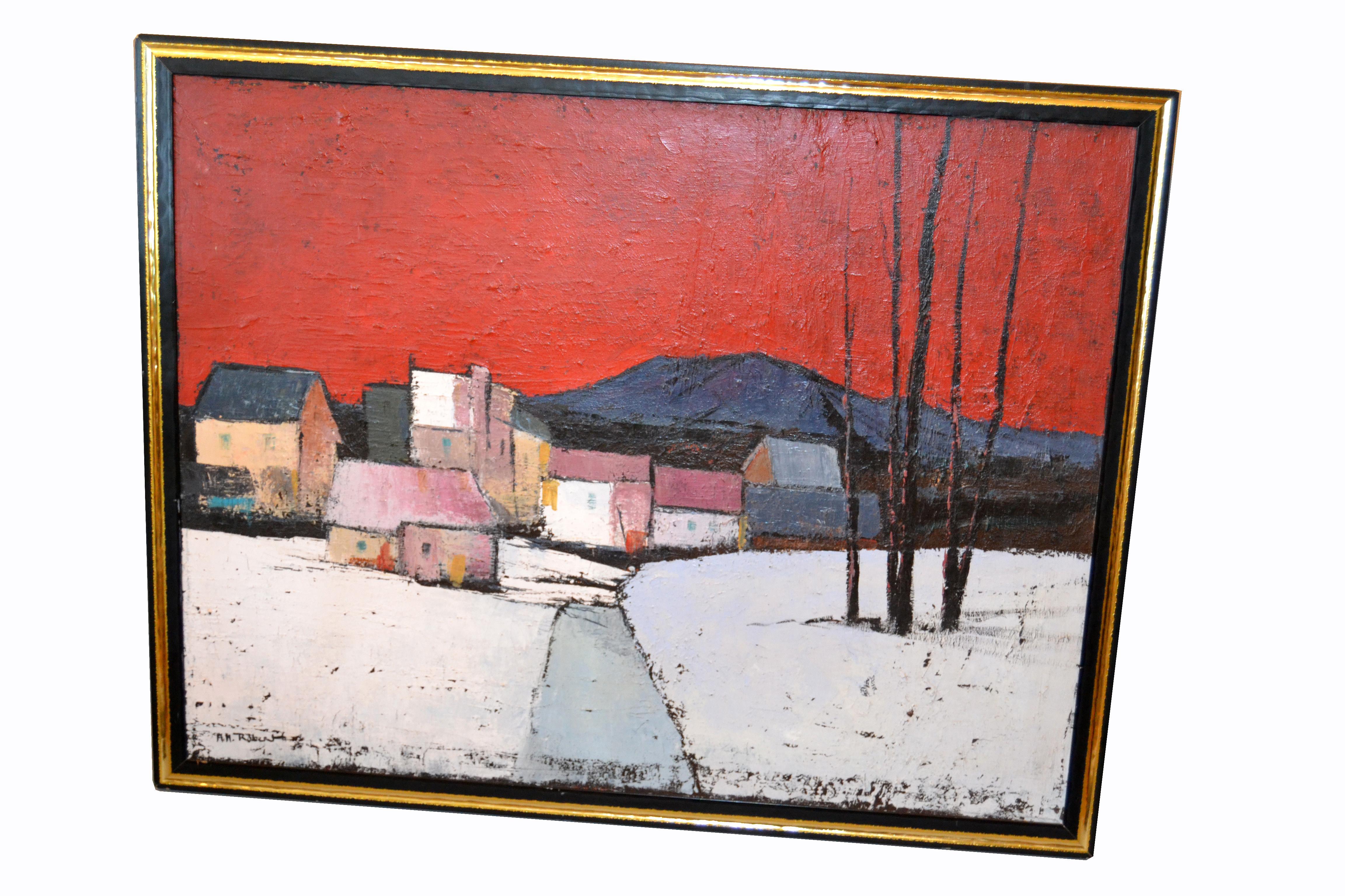 Original Framed Large Oil on Canvas Painting by Canadian Artist A.M ...