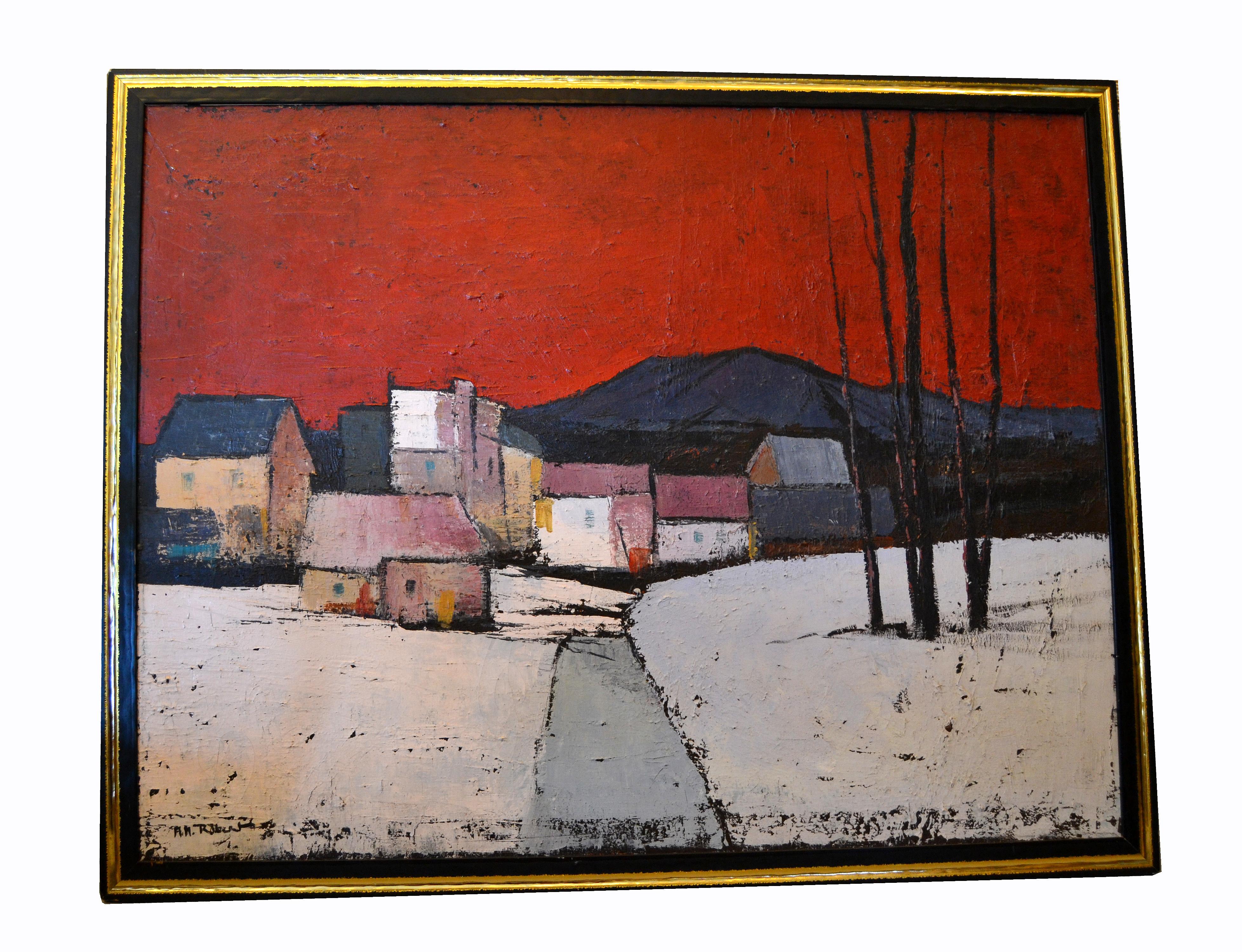 Original Framed Large Oil on Canvas Painting by Canadian Artist A.M ...