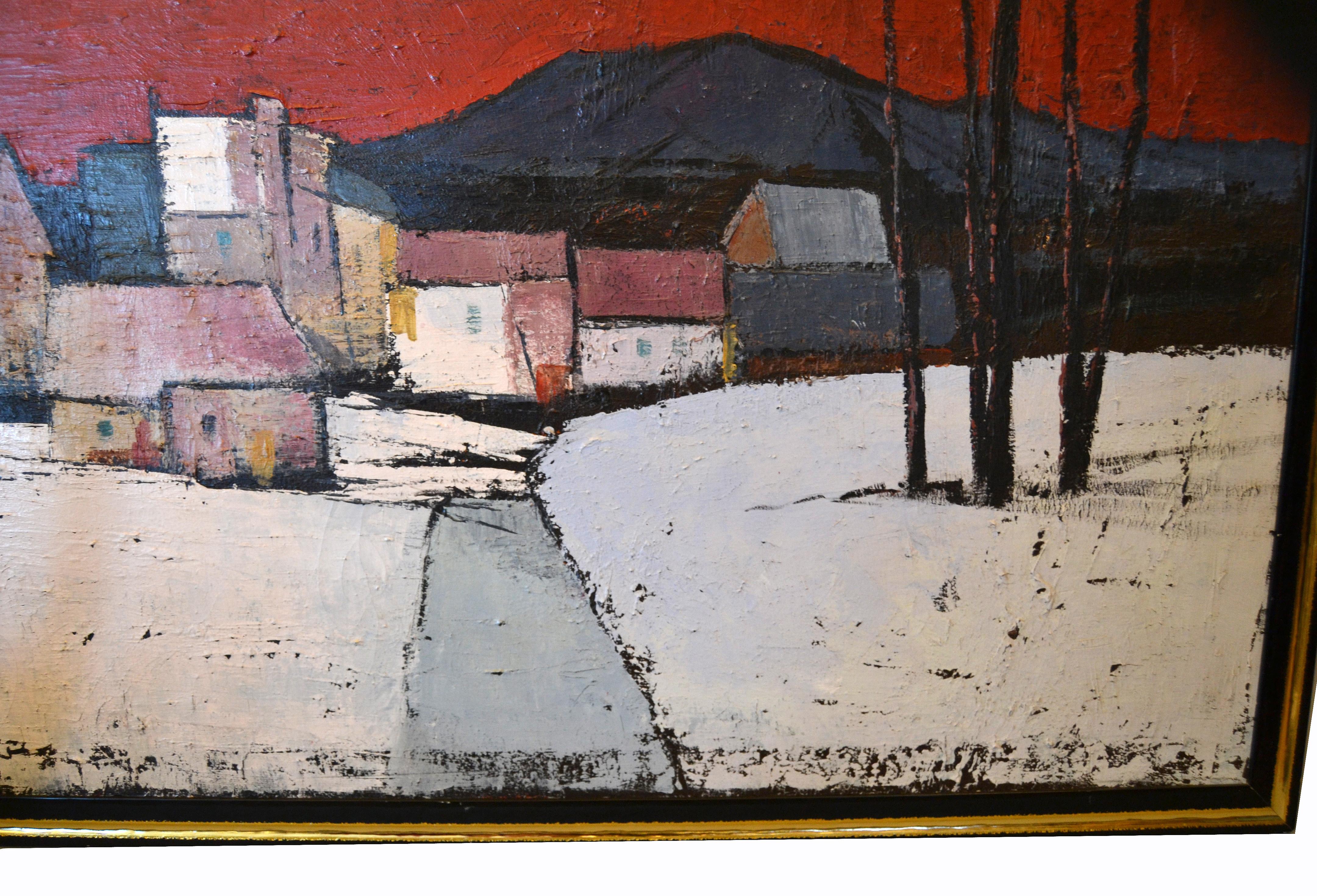 Original Framed Large Oil on Canvas Painting by Canadian Artist A.M ...