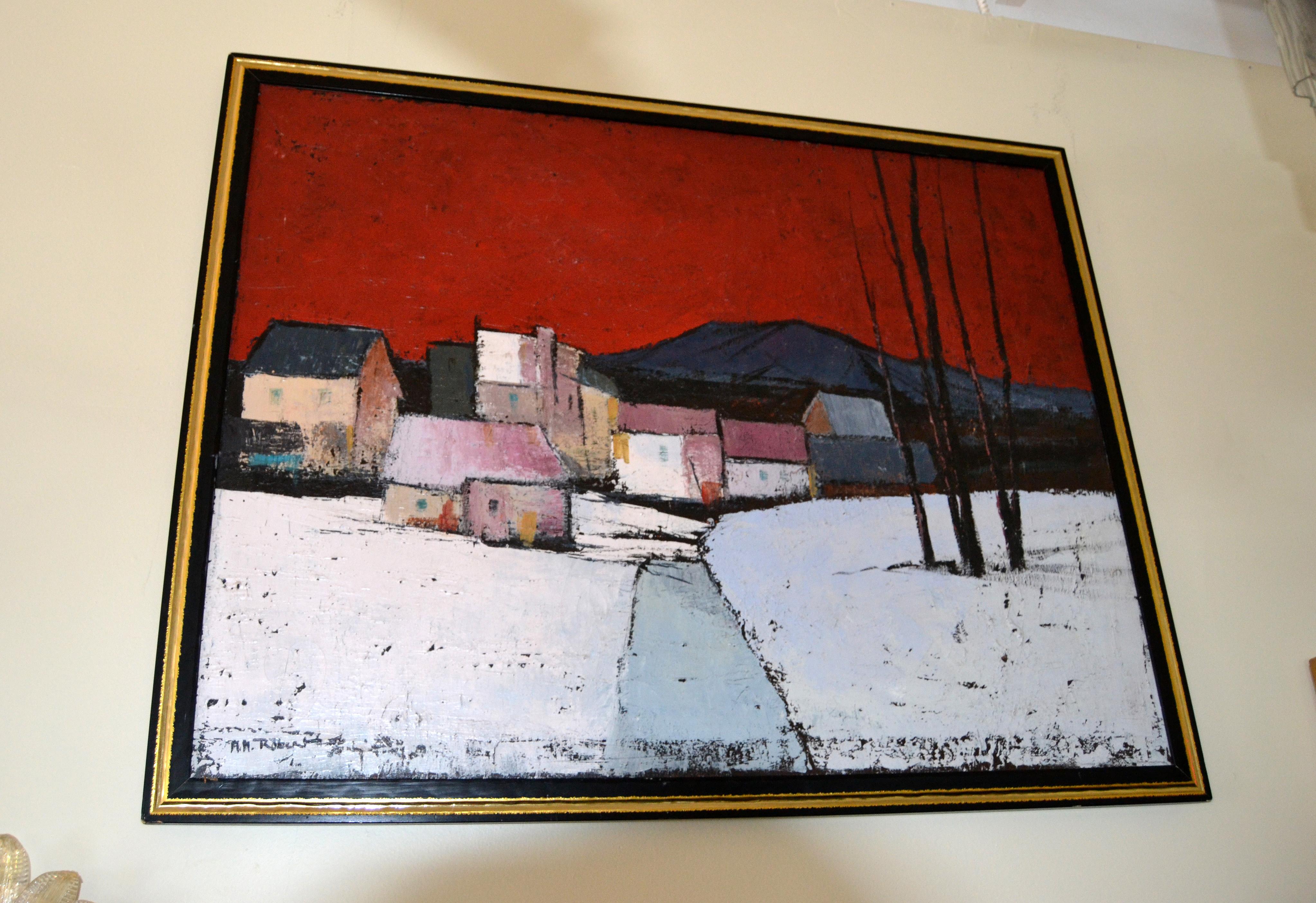 Original Framed Large Oil on Canvas Painting by Canadian Artist A.M ...