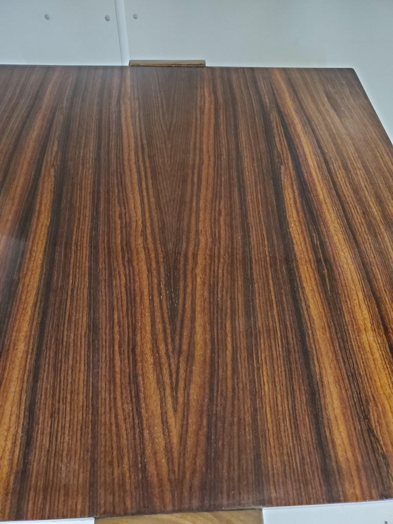 Original French Art Deco Macassar Ebony Square Table, Michel Roux-Spitz ...