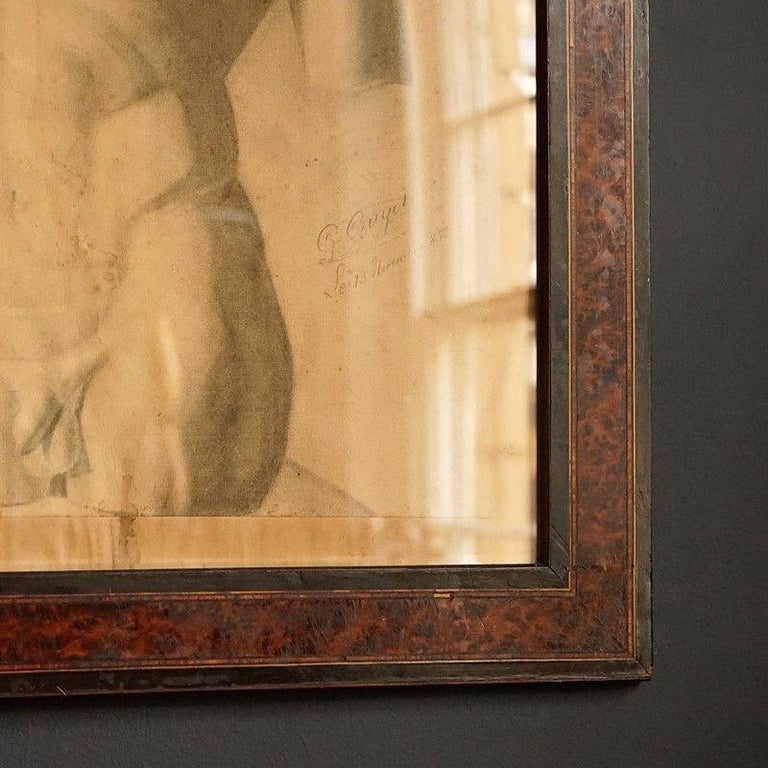 Original French Drawing of a Classical Figure, Antique 19th Century For ...