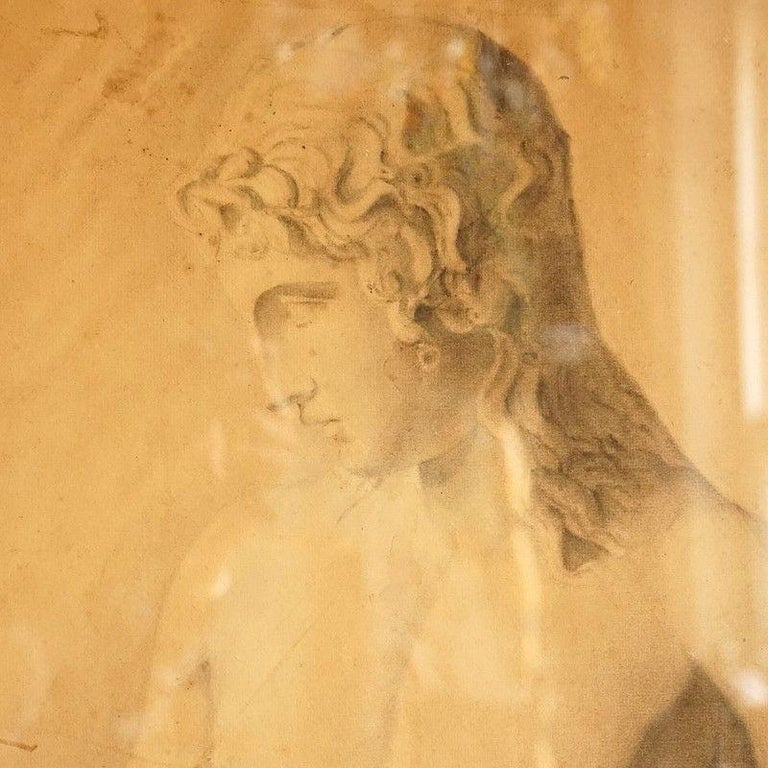 Original French Drawing of a Classical Figure, Antique 19th Century For ...