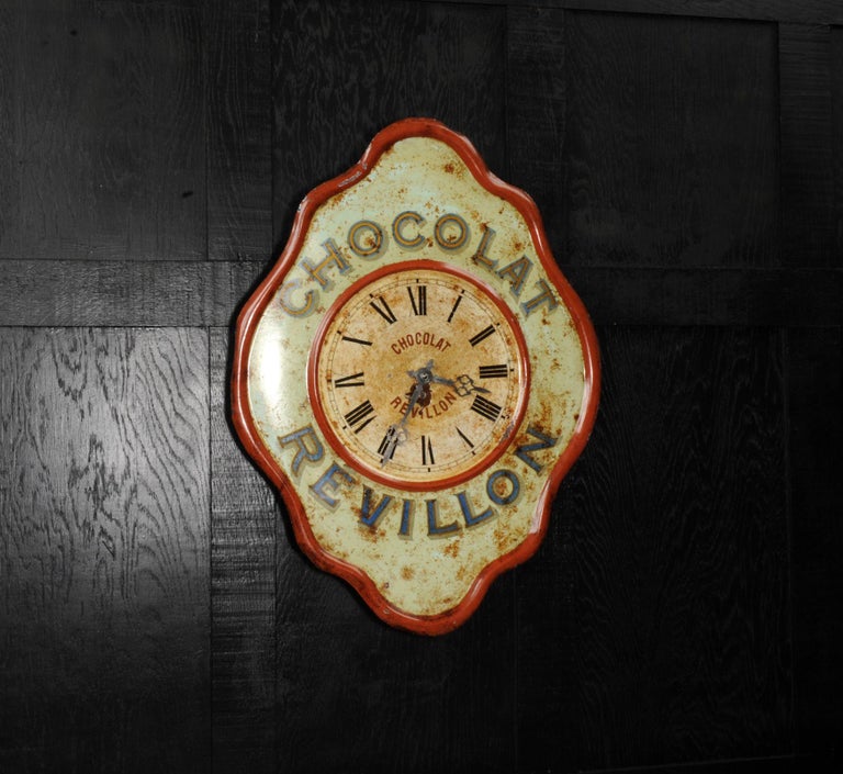 Original French Revillon Chocolate Advertising Wall Clock, Fully ...