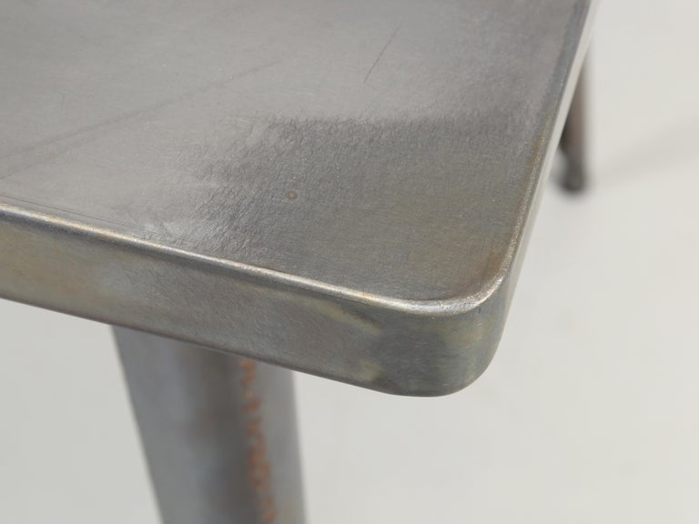 Original French T55 Tolix Rectangular Raw Steel Dining Table Finishing ...