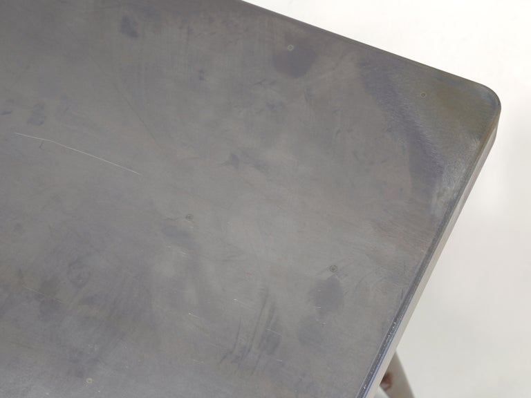 Original French T55 Tolix Rectangular Raw Steel Dining Table Finishing ...