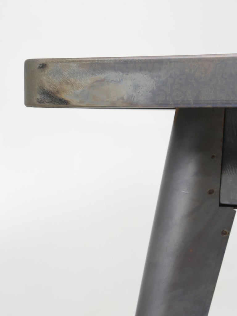 Original French T55 Tolix Rectangular Raw Steel Dining Table Finishing ...