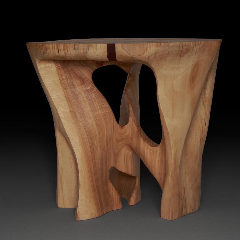 Original Functional Sculpture Carved Out of Solid Wood, Side Table ...
