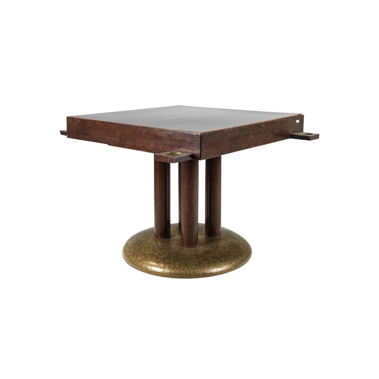 Original Gambling Table in the Style of Adolf Loos 1910 with Brass Chip ...