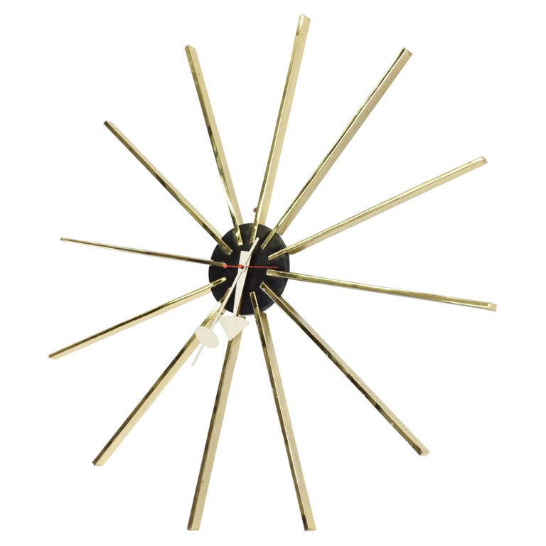 Original George Nelson for Howard Miller Modern Spike Sunburst Brass ...