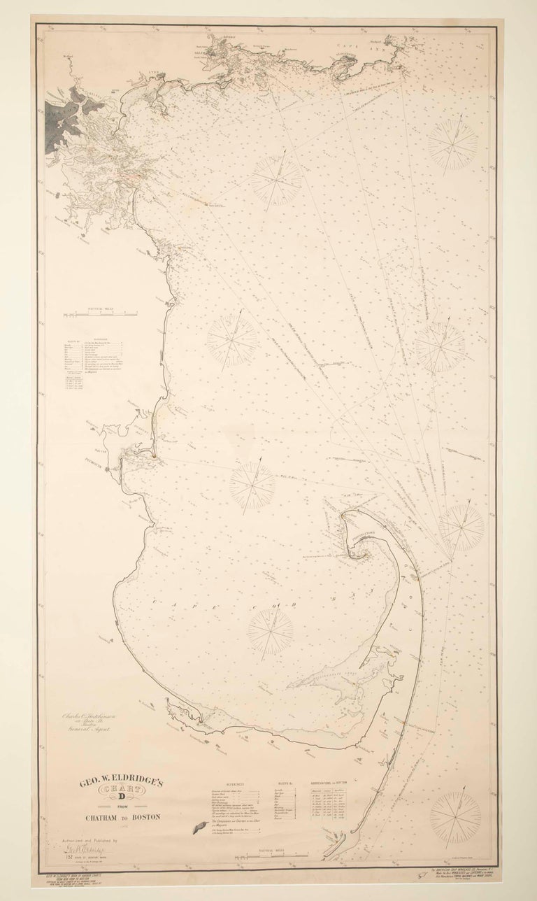 Original George W. Eldridge "Chart of Chatham to Boston" Dated 1902 at ...