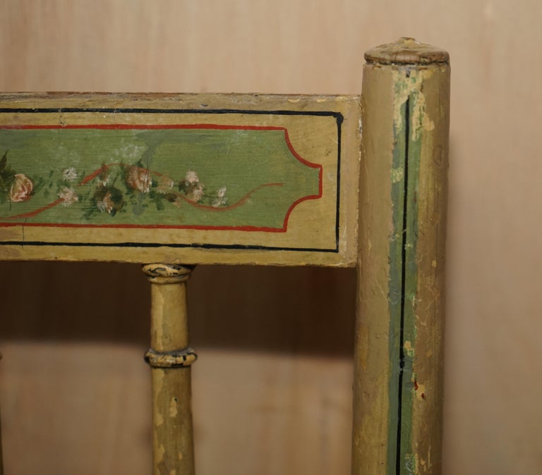 Original Hand Painted Antique Regency circa 1810-1820 Side Chair Woven ...