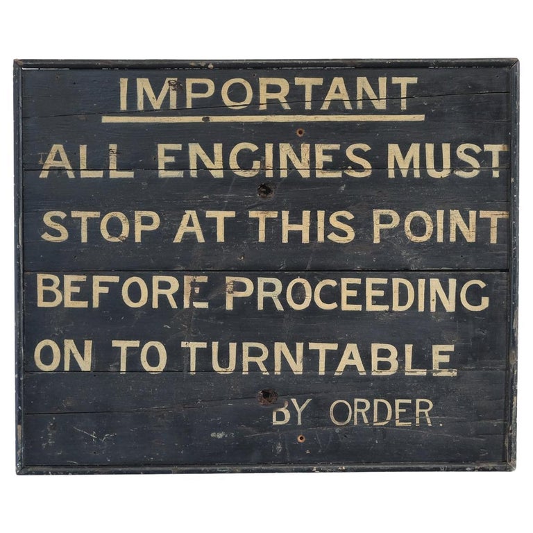 Original Hand Painted Wooden Steam Railway Sign, British, circa 1900 ...